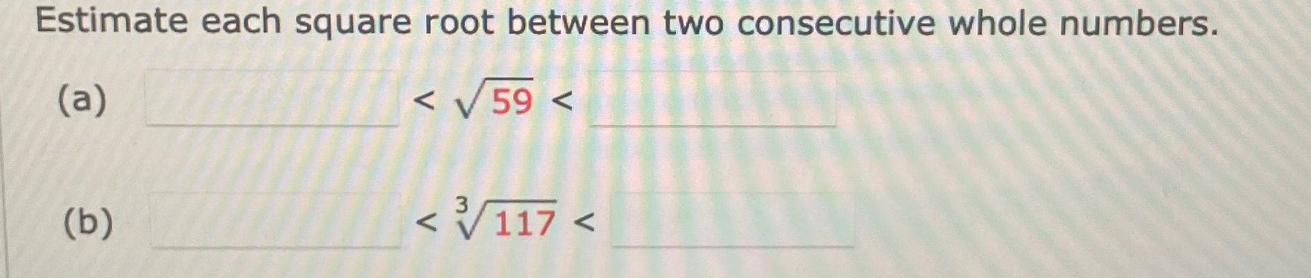 Solved Points Estimate each square root between two | Chegg.com