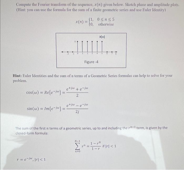 Solved Compute the Fourier transform of the sequence, x(n) | Chegg.com