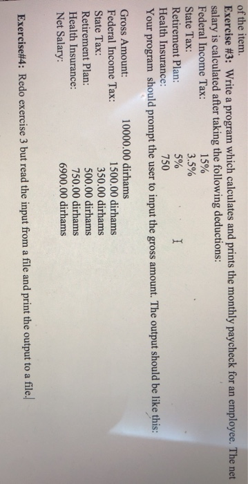 Solved of the item Exercise #3: Write a program which | Chegg.com