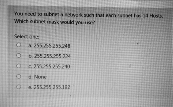 Solved You need to subnet a network such that each subnet | Chegg.com