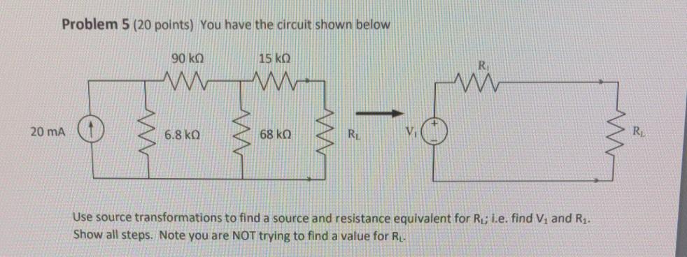 Solved Problem 5 (20 points) You have the circuit shown | Chegg.com