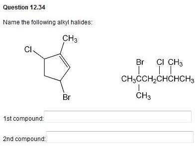Solved Name the following alkyl halides: | Chegg.com