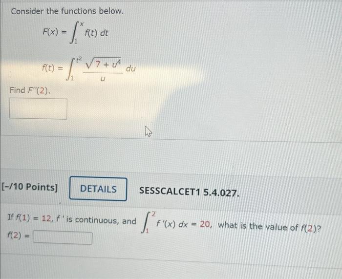 Solved Consider the functions below. | Chegg.com