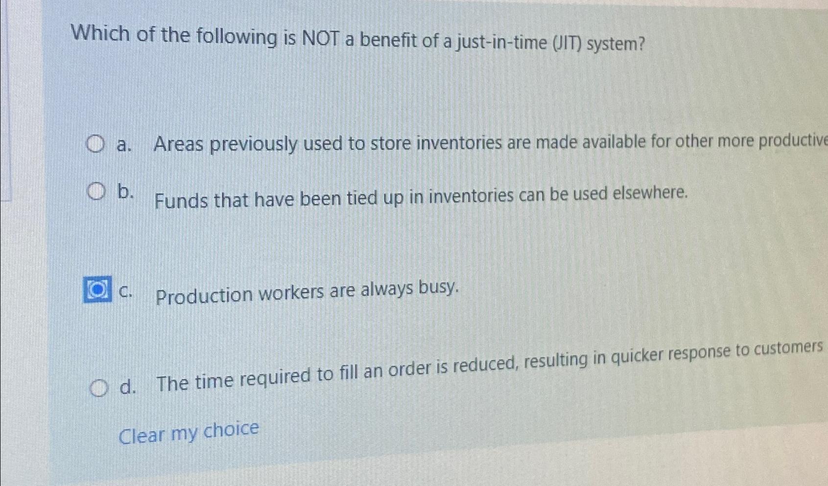 Solved Which of the following is NOT a benefit of a | Chegg.com