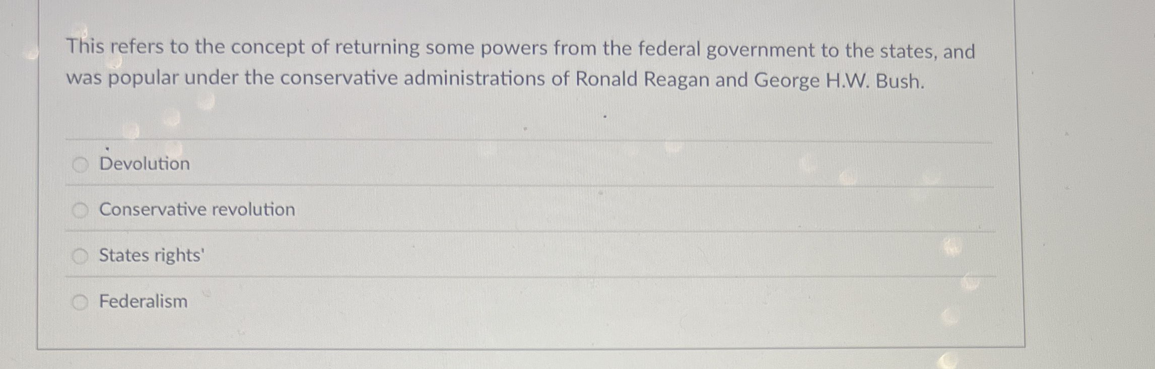 Solved This refers to the concept of returning some powers | Chegg.com