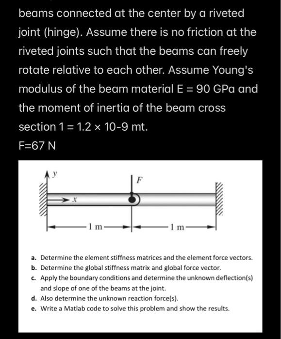 Solved beams connected at the center by a riveted joint | Chegg.com