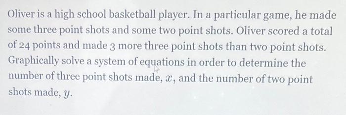 Solved Oliver is a high school basketball player. In a | Chegg.com