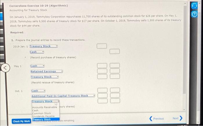 Solved Cornerstone Exercise 10-29 (Algorithmic) Accounting | Chegg.com