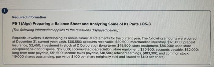 [Solved]: help me out please! Required information P5-
