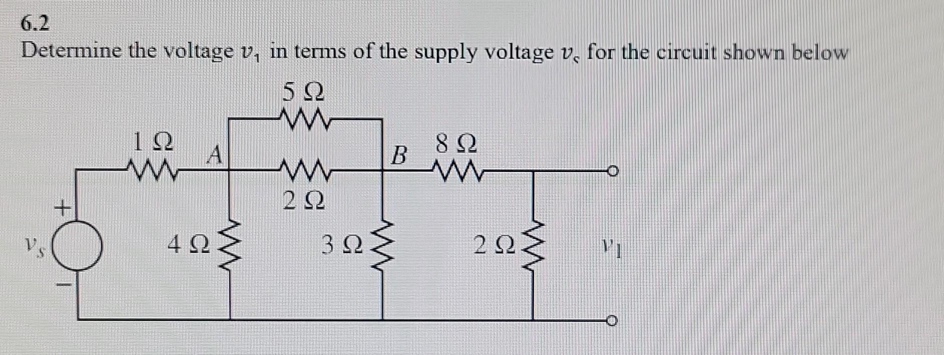 Solved Determine the voltage v1 in terms of the supply | Chegg.com