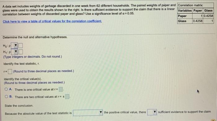 Solved A data set includes weights of garbage discarded in | Chegg.com