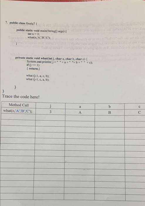 Solved public class finalq7 [ public static void | Chegg.com