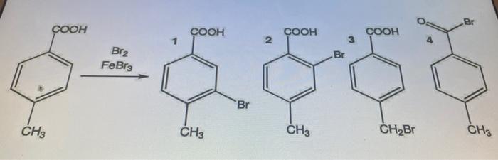 Solved Br COOH COOH соон COOH Br2 Br FeBrs Br CH3 CH3 CH3 | Chegg.com