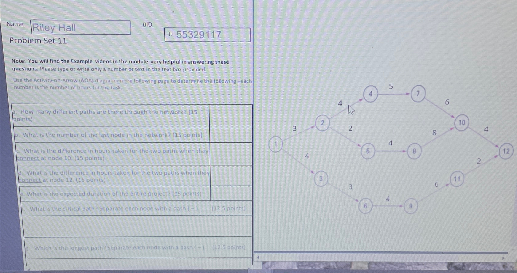 Solved Note: You will find the Example videos in the module | Chegg.com