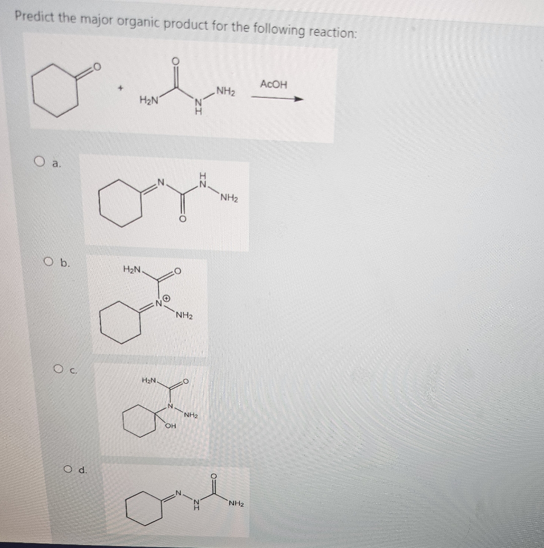 Predict the major organic product for the following | Chegg.com