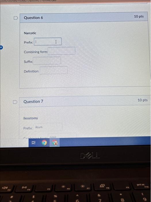 Solved Narcotic Prefix: Combining form: Suffix Definition: | Chegg.com