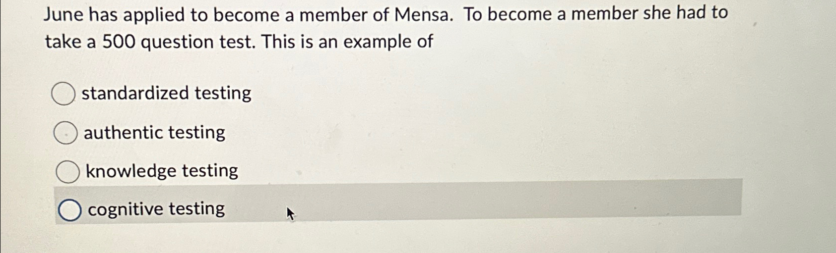 Solved June has applied to become a member of Mensa. To | Chegg.com