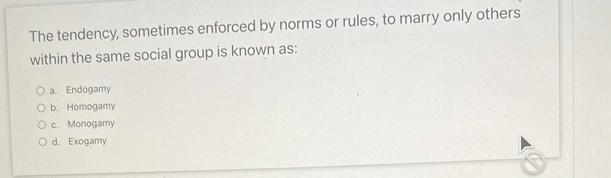 Solved The tendency, sometimes enforced by norms or rules, | Chegg.com