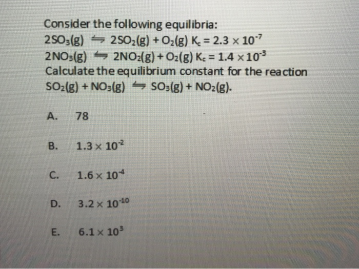 Solved Consider the following equilibria: 2SO3(g) 2SO2(g) + | Chegg.com