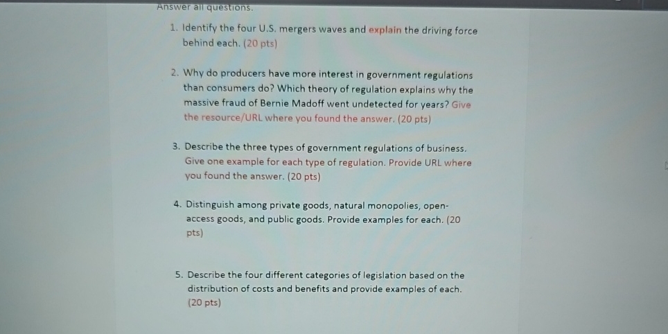 Solved Answer all questions.Identify the four U.S. ﻿mergers | Chegg.com