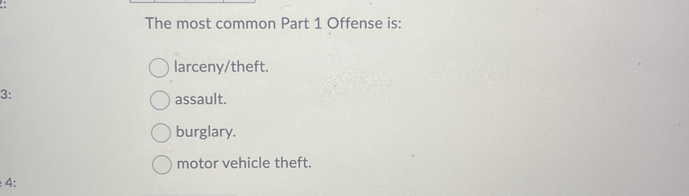 Solved The most common Part 1 ﻿Offense | Chegg.com