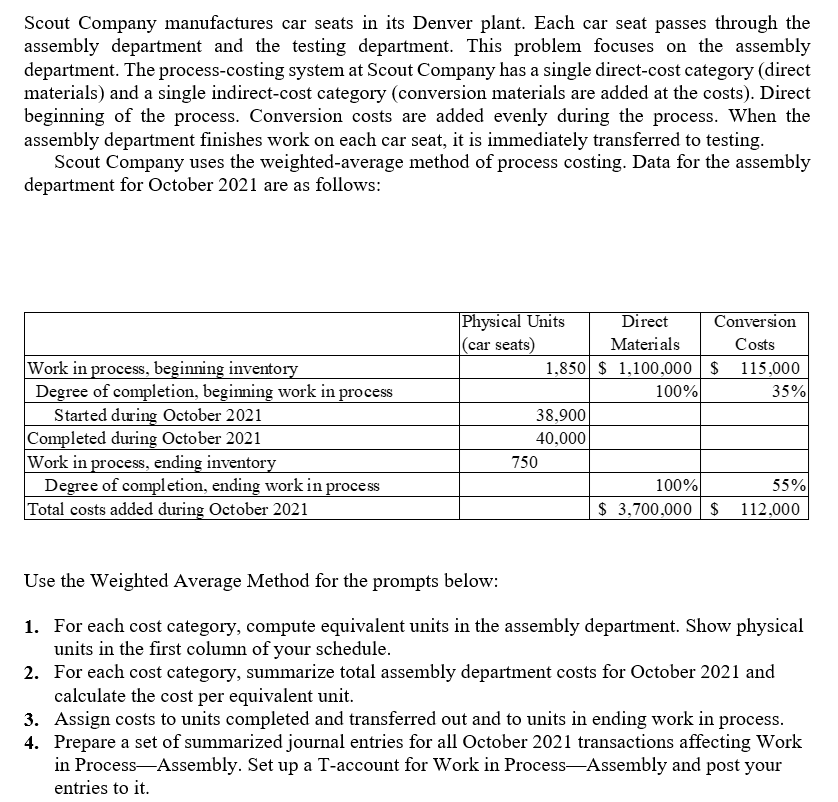 Solved Use the Weighted Average Method for the prompts | Chegg.com