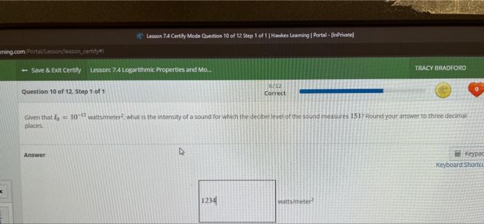 Solved Lesson 7A Certify Mode Question 10 of 12 Step 1 of 1 | Chegg.com