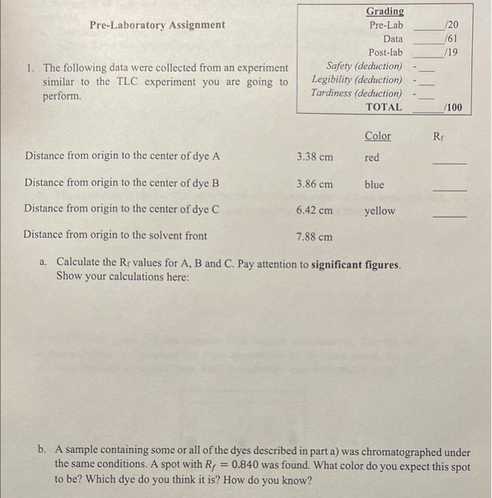 Solved Pre-Laboratory Assignment /20 161 719 Grading Pre-Lab | Chegg.com
