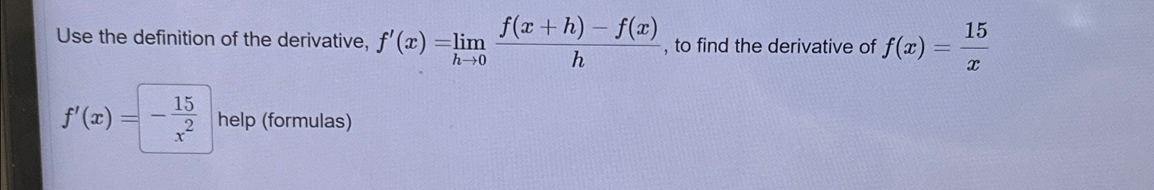 Solved Use the definition of the derivative, | Chegg.com