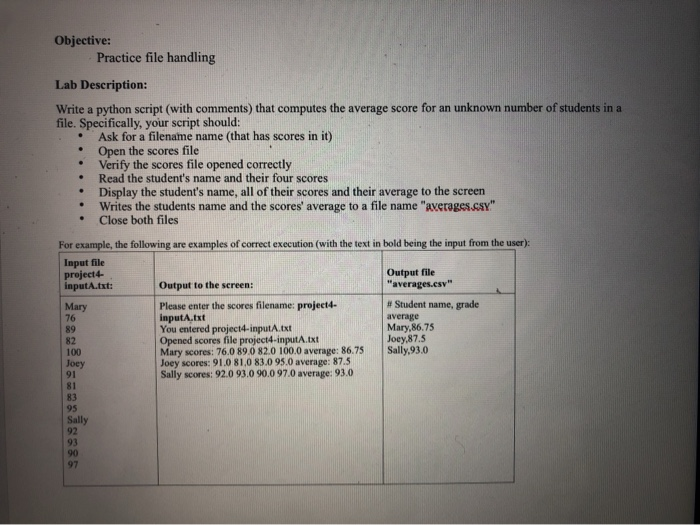 Solved Objective: Practice file handling Lab Description: | Chegg.com