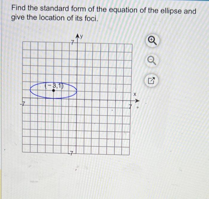 Solved Find the standard form of the equation of the ellipse | Chegg.com