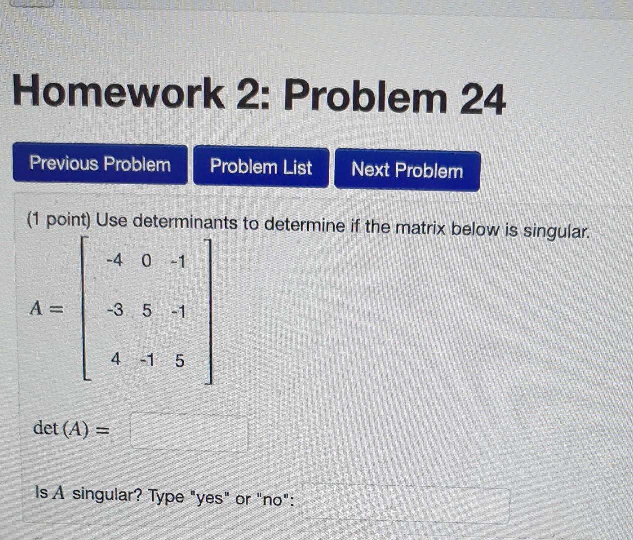 Solved Homework 2: Problem 24 Previous Problem Problem List | Chegg.com