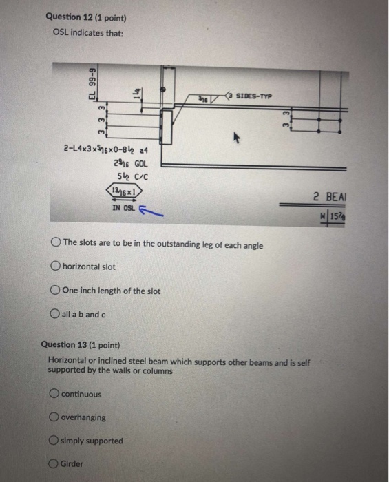 Solved Question 12 (1 point) OSL indicates that: EL 99-9 | Chegg.com