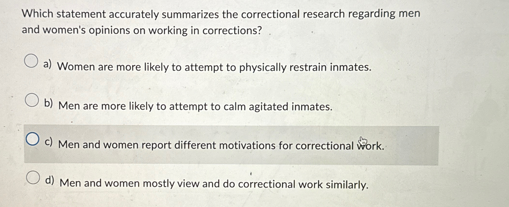 Solved Which statement accurately summarizes the | Chegg.com