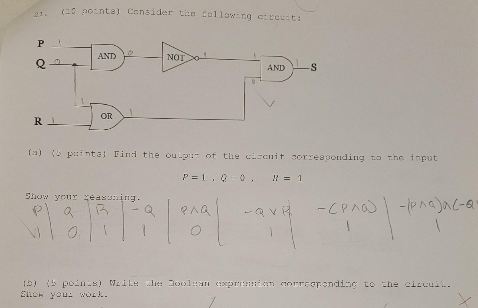 Solved 16. (10 points) Consider the argument form: p | Chegg.com