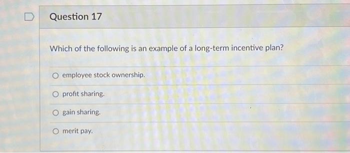 Solved Which of the following is an example of a long-term | Chegg.com