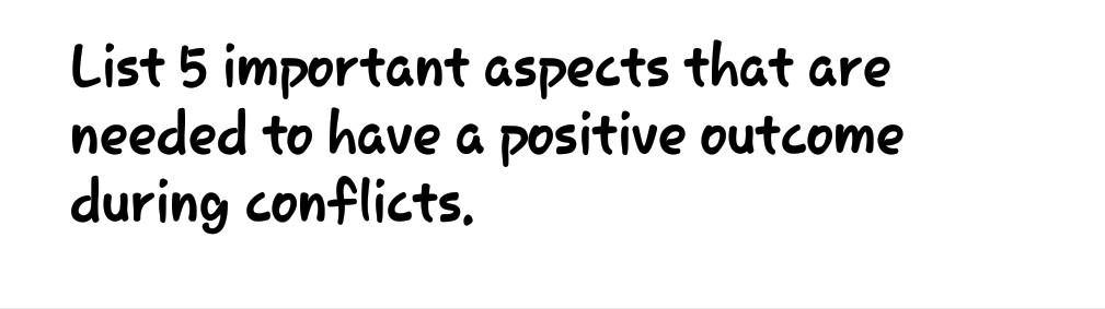 Solved List 5 important aspects that are needed to have a | Chegg.com