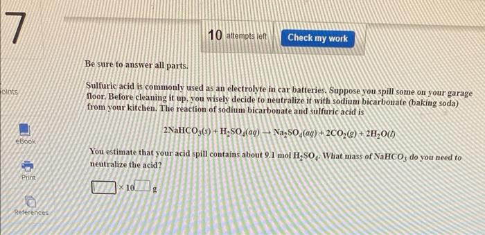 Solved 7 10 attempts left Check my work oints Be sure to | Chegg.com