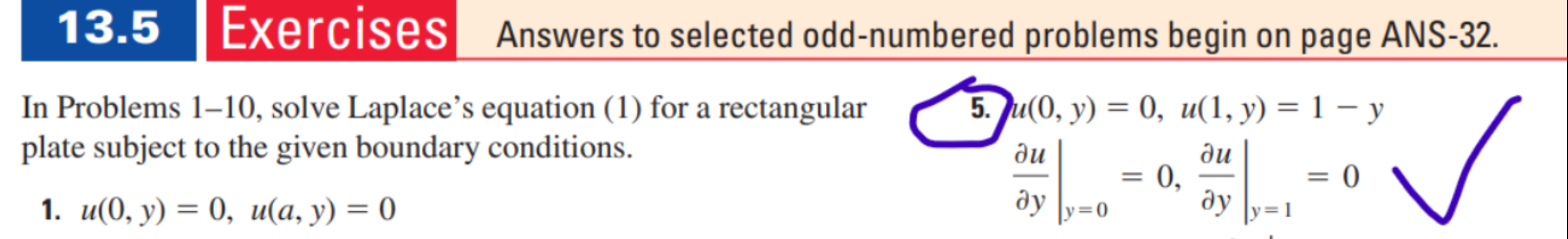 In Problems 1-10, ﻿solve Laplace's equation (1) ﻿for | Chegg.com