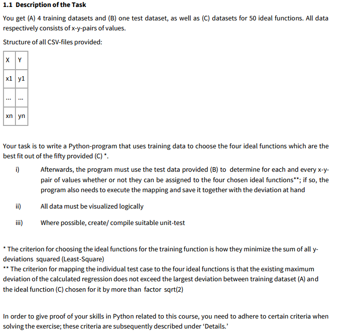 Solved 1.1 ﻿Description of the TaskYou get (A) 4 ﻿training | Chegg.com