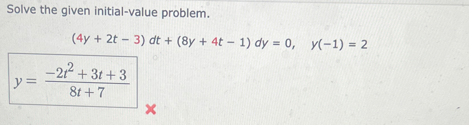 Solved Solve the given initial-value | Chegg.com