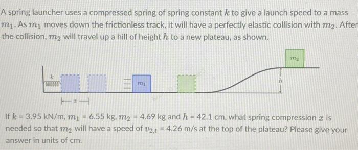 Solved A spring launcher uses a compressed spring of spring | Chegg.com