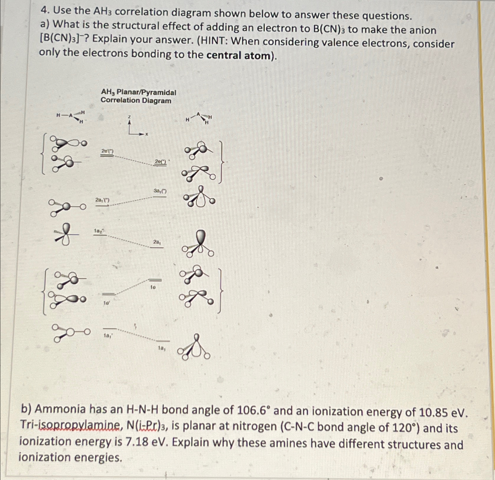 Solved Use the AH3 ﻿correlation diagram shown below to | Chegg.com