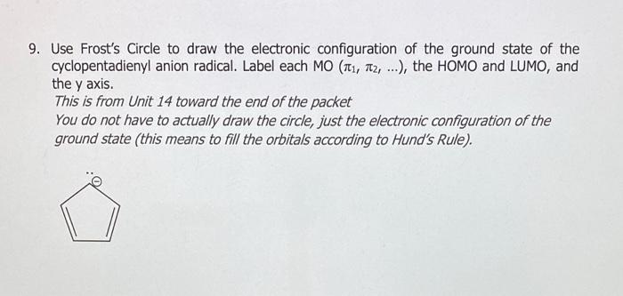 Solved 9. Use Frost's Circle to draw the electronic | Chegg.com