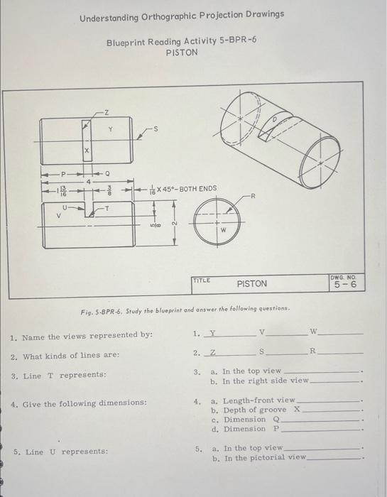 Solved Understanding Orthographic Projection Drawings | Chegg.com
