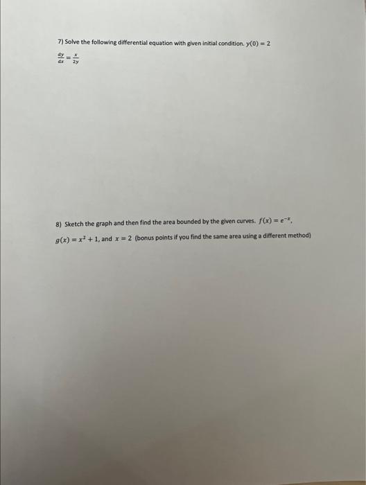 Solved 7) Solve the following differential equation with | Chegg.com