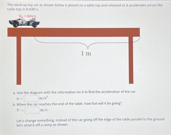 Solved The wind-up toy car as shown below is placed on a | Chegg.com