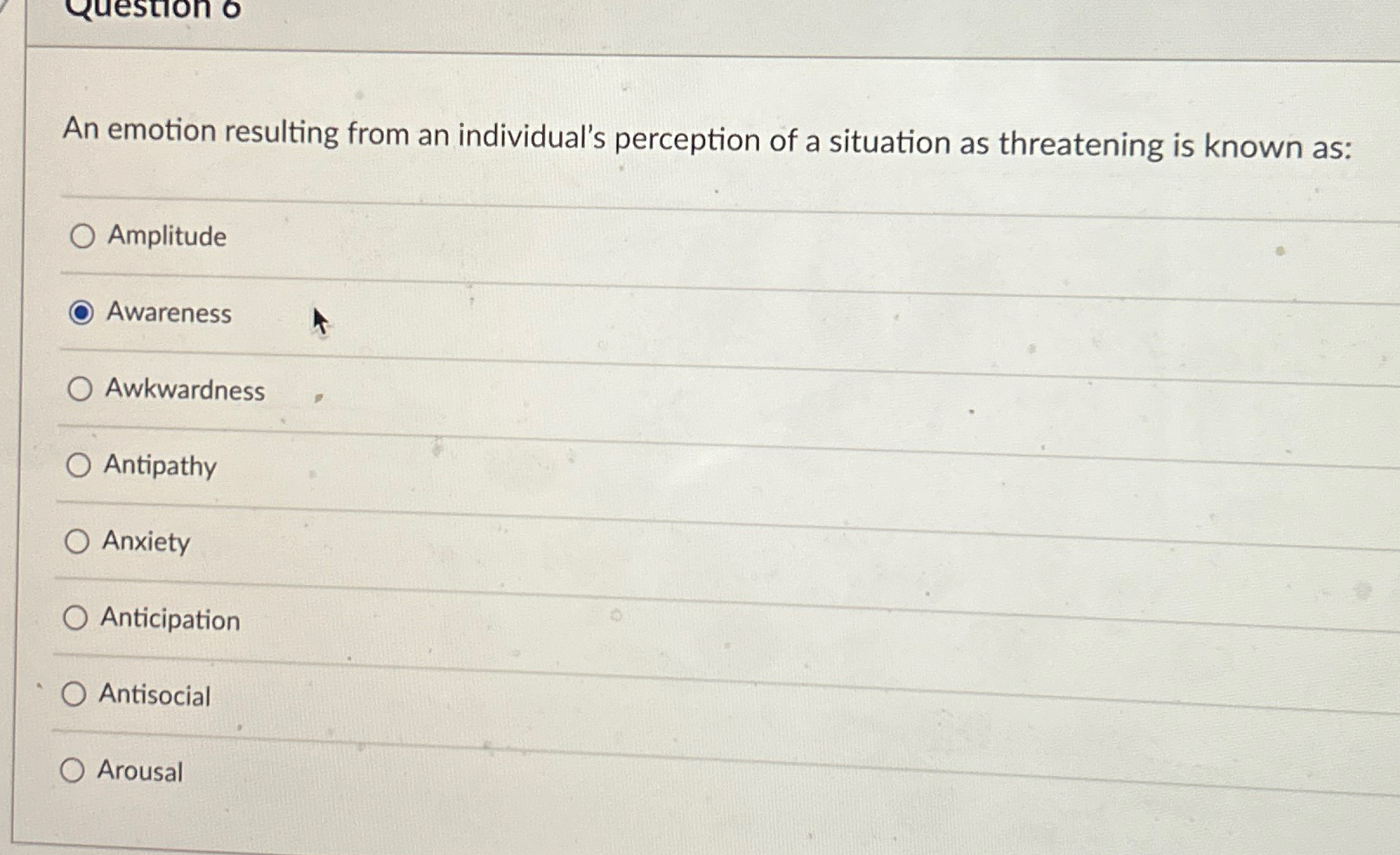 Solved An emotion resulting from an individual's perception | Chegg.com