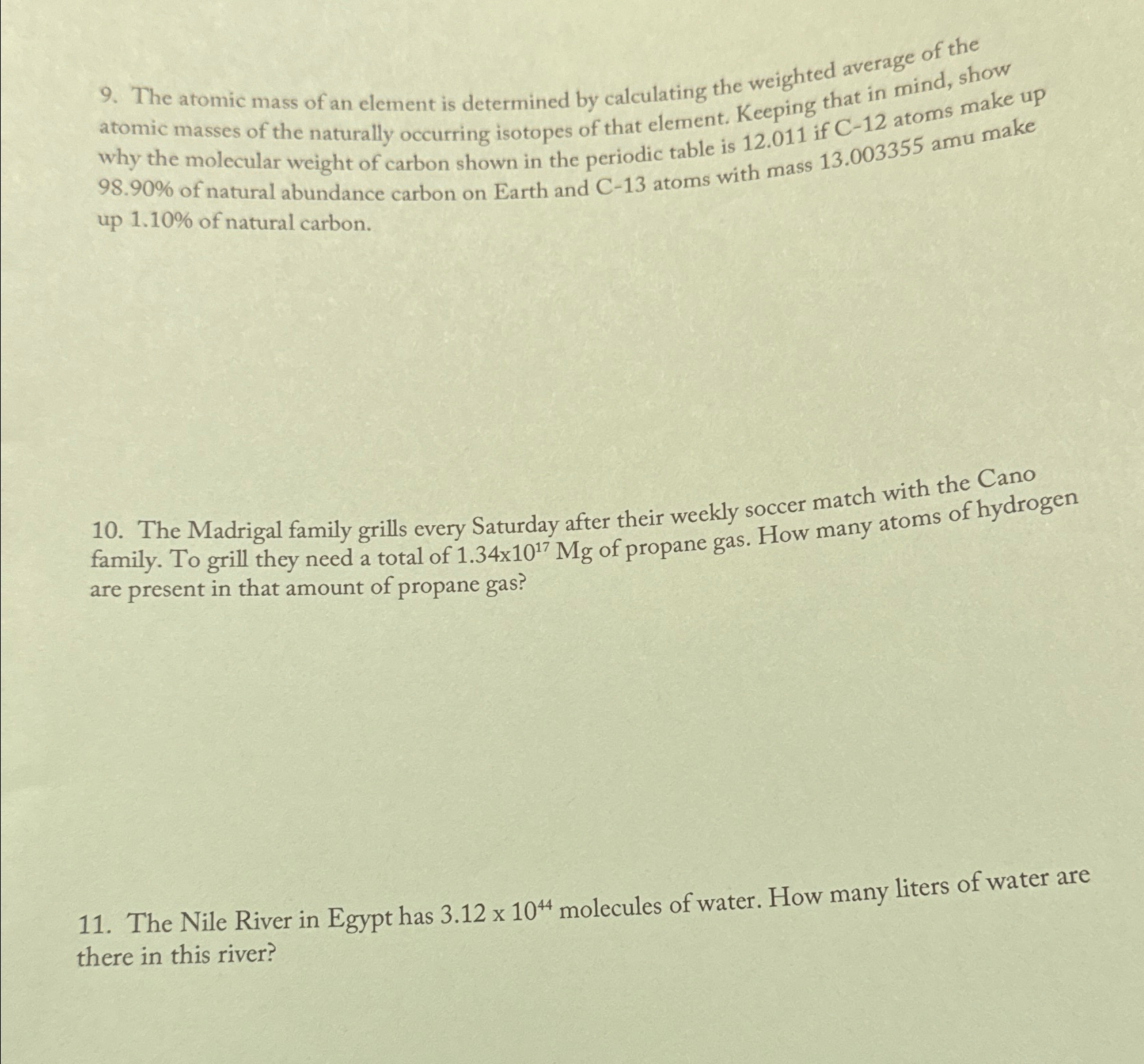 Solved The atomic mass of an element is determined by | Chegg.com