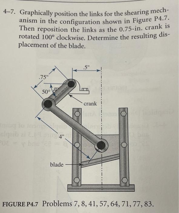 Solved 4–57. Graphically position the links for the shearing | Chegg.com